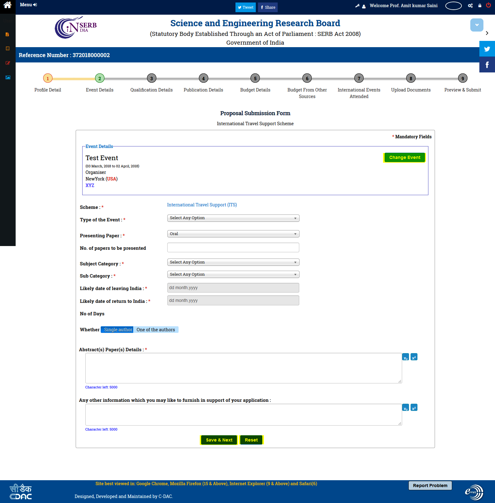 PI Guidelines - Proposal Submission for International Travel Support Scheme